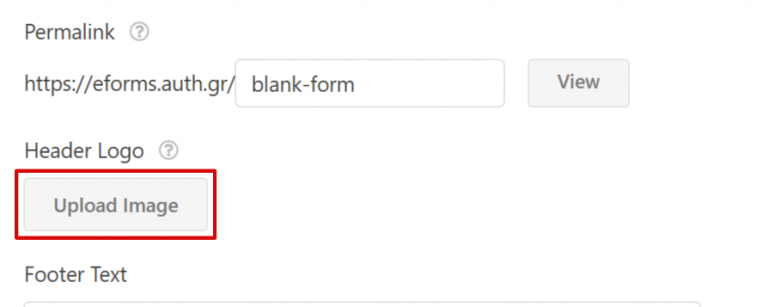 Ορισμός λογότυπου φόρμας – eForms.auth